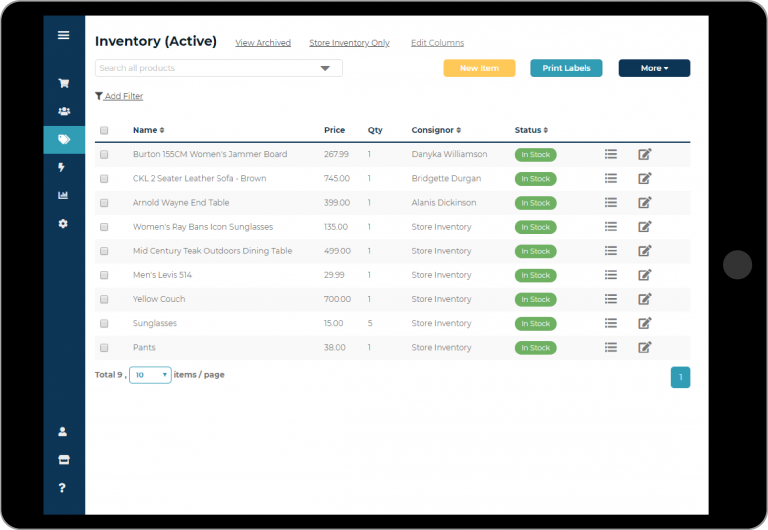Inventory Master View